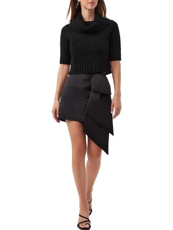 Trina Turk Titania Metallic Knit Pullover - Black