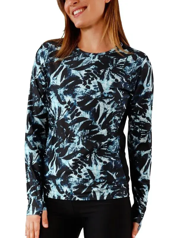 UV SKINZ Ls Crew Sun & Swim Shirt - Shadow Tropics