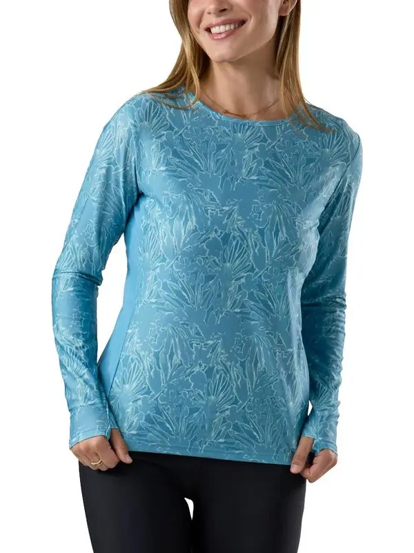 UV SKINZ Ls Crew Sun & Swim Shirt - Waterfall Splash