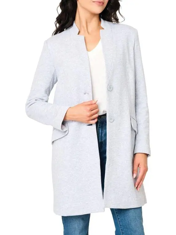 GIBSONLOOK Notch Collar Cotton-blend Jacket - Heather Grey