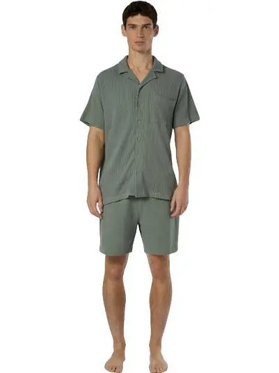 Onia Macro Waffle Vacation Shirt - Sage