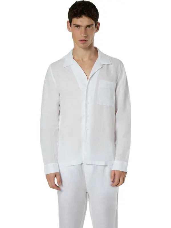 Onia Linen Home Long Sleeve Camp Shirt - White