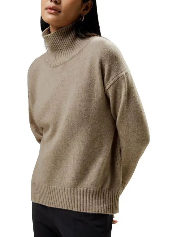 Lilysilk Turtleneck Relaxed-fit Cashmere Sweater - Beige