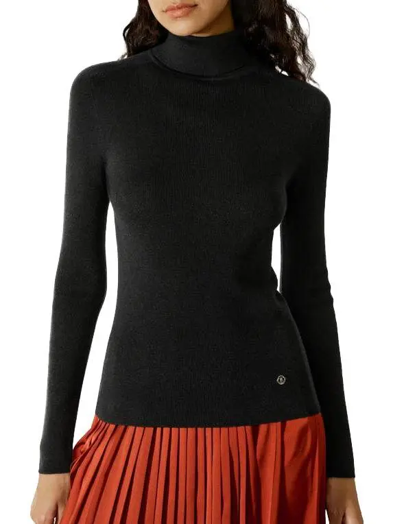 Lilysilk Seamless Silk-cashmere Blend Turtleneck Sweater - Black