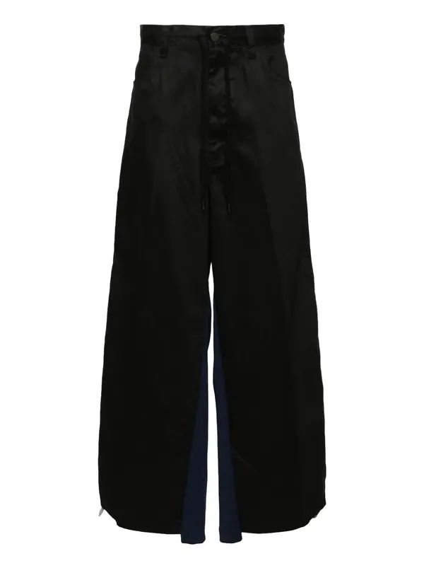 Facetasm Contrasting-panel Track Pants - Black