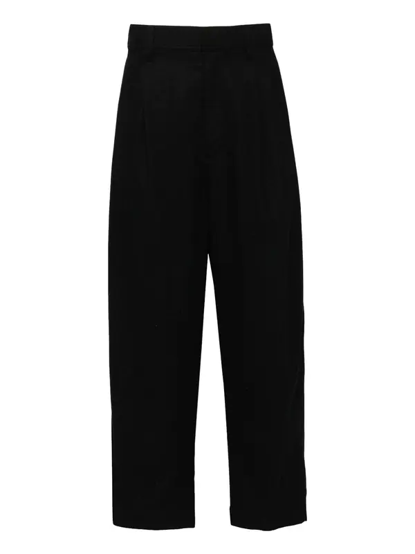 Facetasm Pleated Tapered Trousers - Black