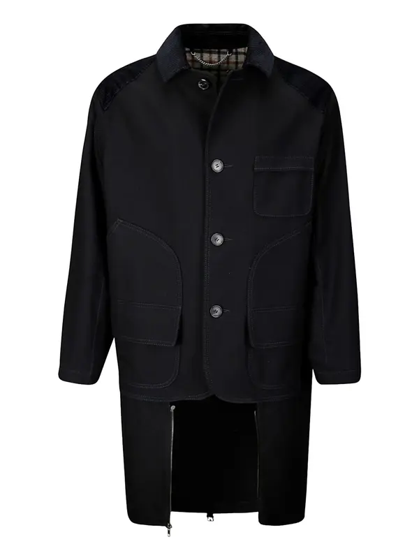 MAISON MARGIELA Panelled Mid-length Coat - Black