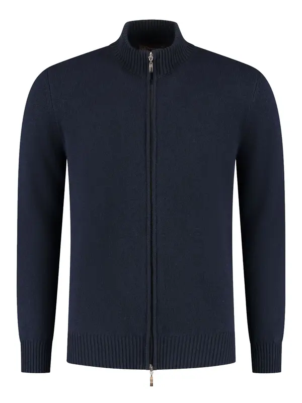 DORIANI CASHMERE Zip-up Cardigan - Blue