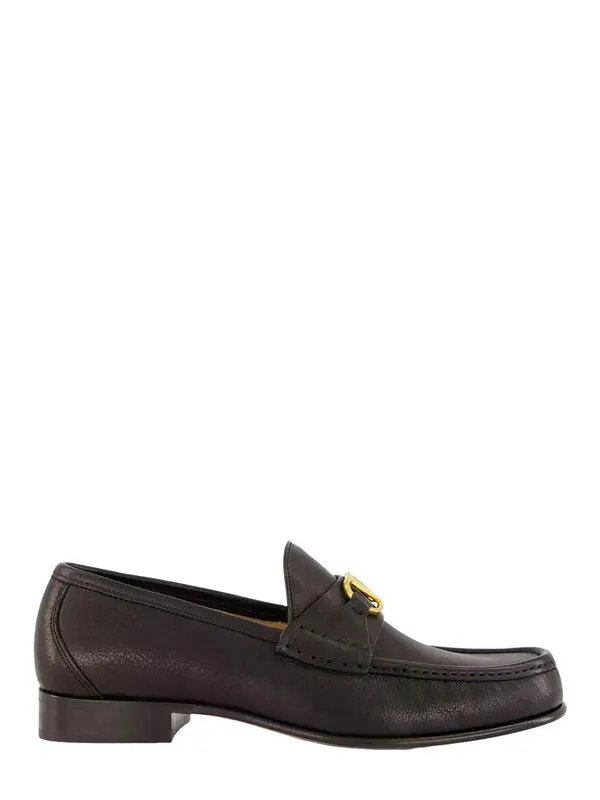 Valentino Garavani Vlogo Signature Leather Loafers - Black