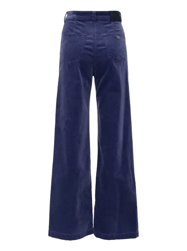 Emporio Armani High-rise Corduroy Palazzo Trousers - Purple