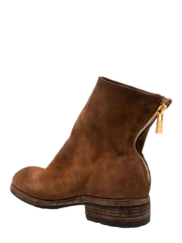 Guidi Zip Ankle Boots - Brown