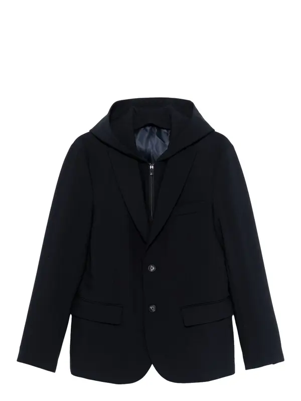 Emporio Armani Detachable-panel Hooded Blazer - Blue