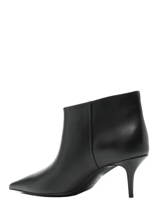Fabiana Filippi Leather Pointed Toe Ankle Boots - Black