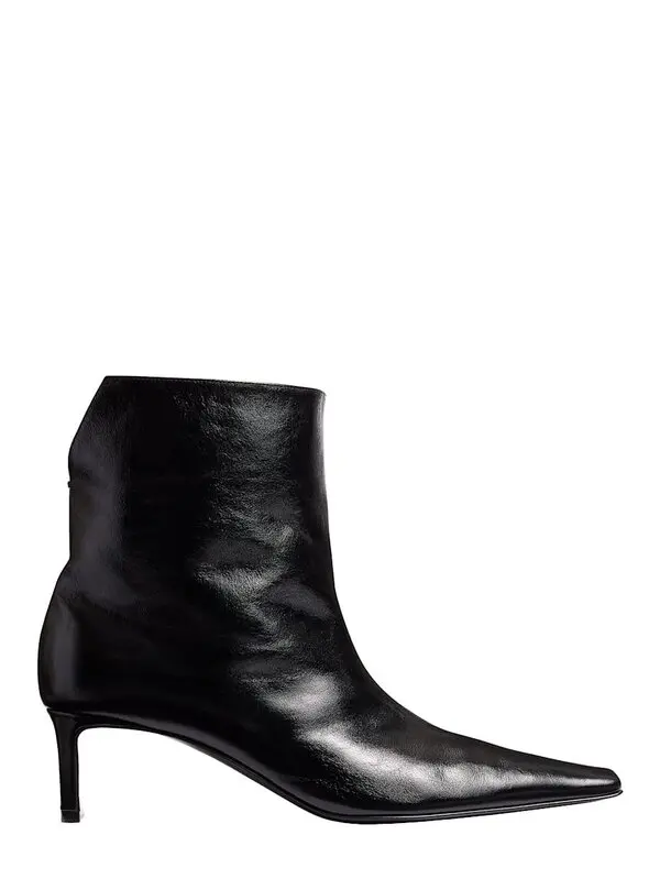 Khaite Ona Leather Ankle Boots - Black