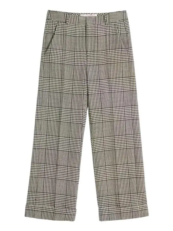 Valentino Garavani Turn-up Checked Trousers - Black