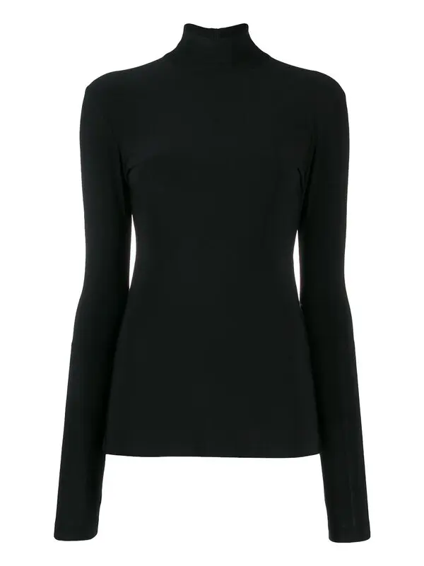 Norma Kamali Slim-fit Turtleneck Top - Black