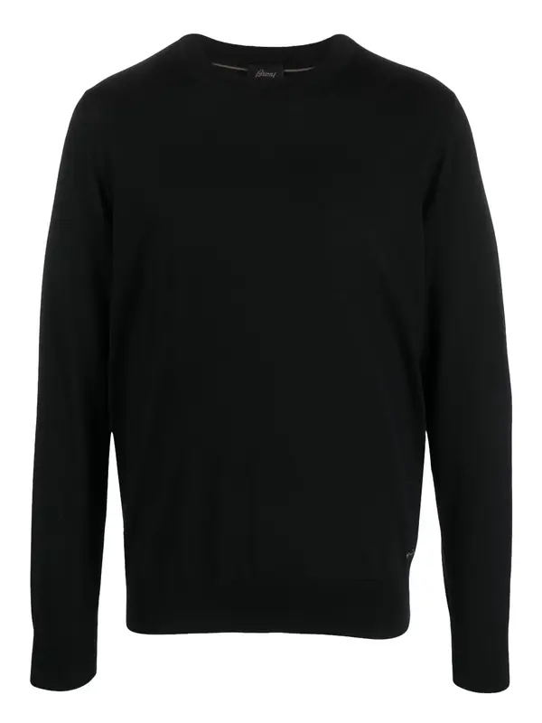 Brioni Fine-knit Wool Jumper - Black