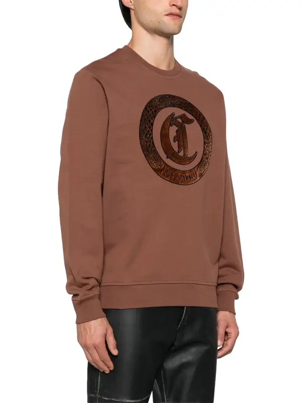 Just Cavalli Logo-embroidered Sweatshirt - Brown
