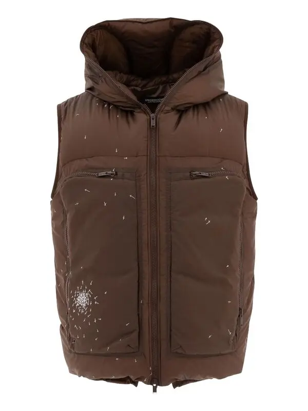 UNDERCOVERISM Padded Vest With Cross Print - Brown