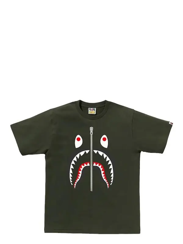 A BATHING APE Shark Tee Shirt - Olivedrab Green