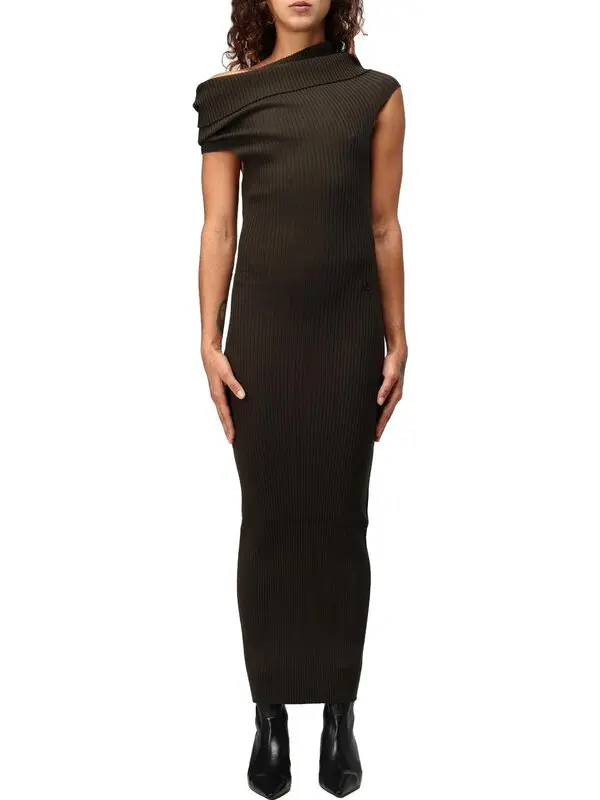 COURREGES Ribbed Maxi Dress - Brown