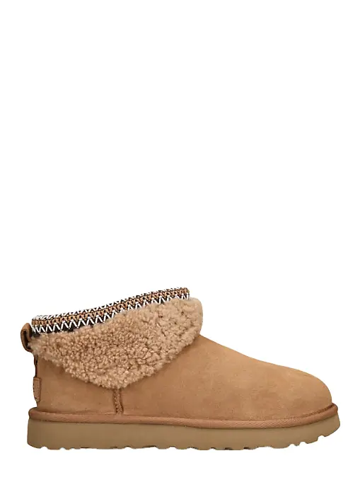 UGG Classic Ultra Mini Maxi Curly Sheepskin Boots - Tan