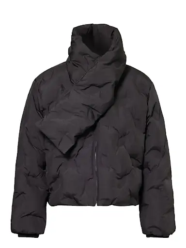 DAILY PAPER Ayan Wrap-collar Shell-down Puffer Jacket - Jet Black