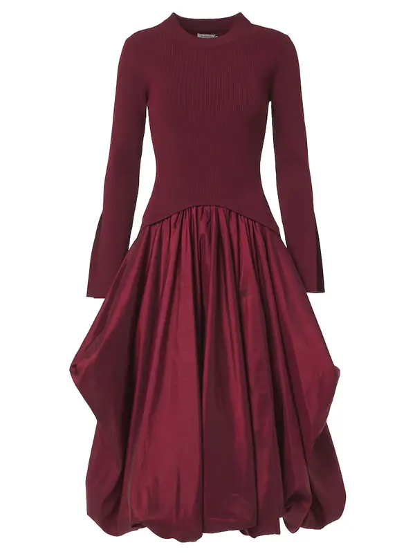 Simkhai Kenlie Satin And Jersey Midi Dress - Red