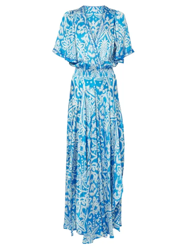 Poupette St Barth Mabelle Printed Maxi Dress - Blue