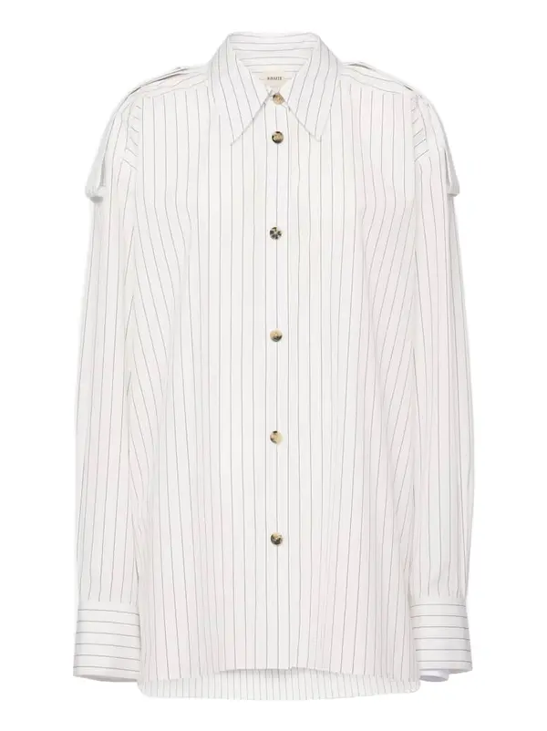 Khaite Tamal Pinstriped Cotton Shirt - White
