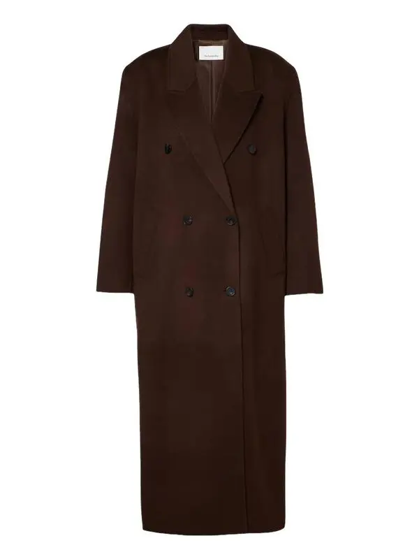 THE FRANKIE SHOP Gaia Double-breasted Wool-blend Coat - Brown