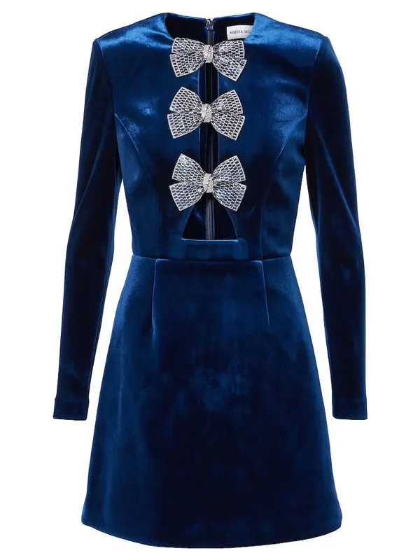 Rebecca Vallance Vivicia Bow-detail Minidress - Blue