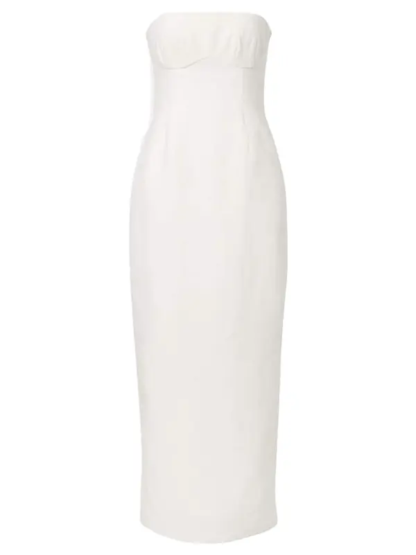 Sir The Label Evalita Linen Bustier Maxi Dress - White