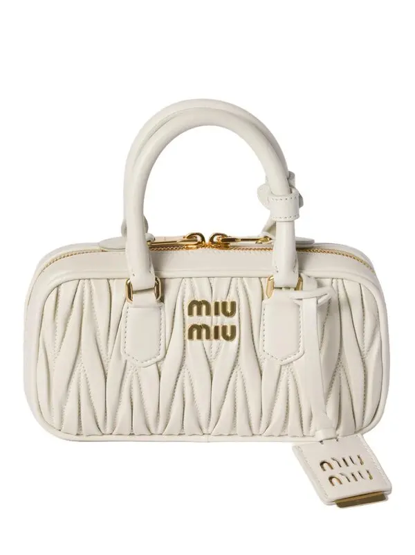 Miu Miu Arcadie Matelassé Nappa Leather Mini-bag - White
