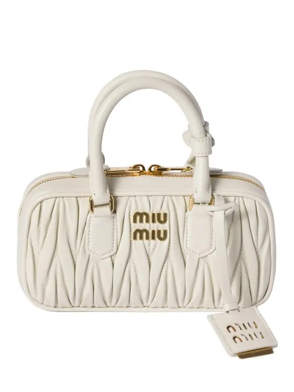 Miu Miu Arcadie Matelassé Nappa Leather Mini-bag - White