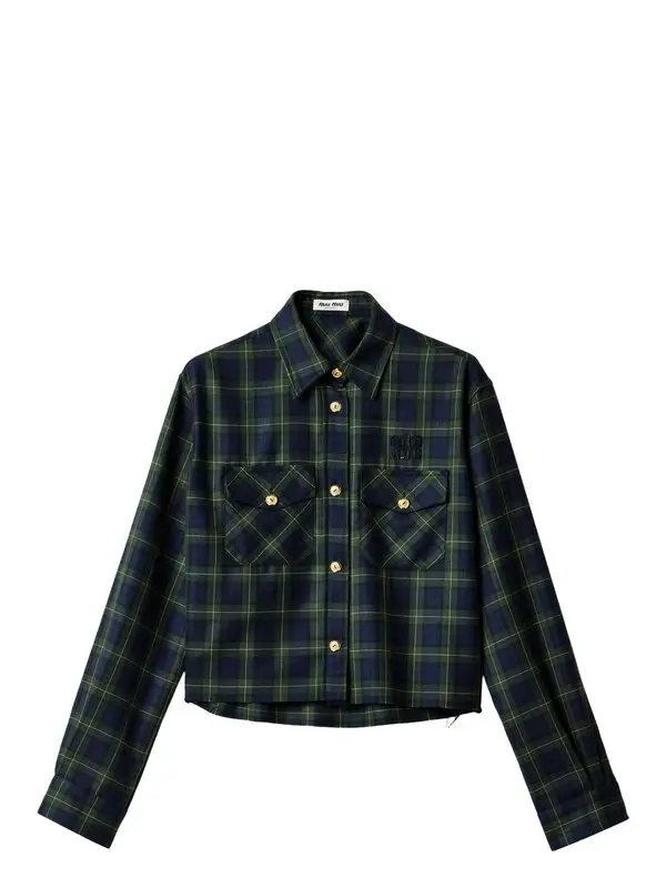 Miu Miu Plaid Shirt - Military Green