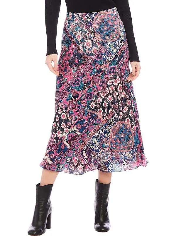 Karen Kane Bias Cut Midi Skirt - Print