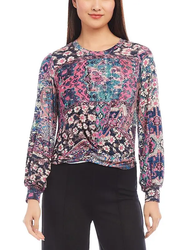 Karen Kane Drape Front Top - Print