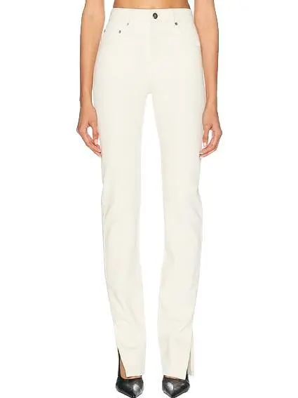 LUDOVIC DE SAINT SERNIN Cotton Twill Pants With Slit Detail - Cream