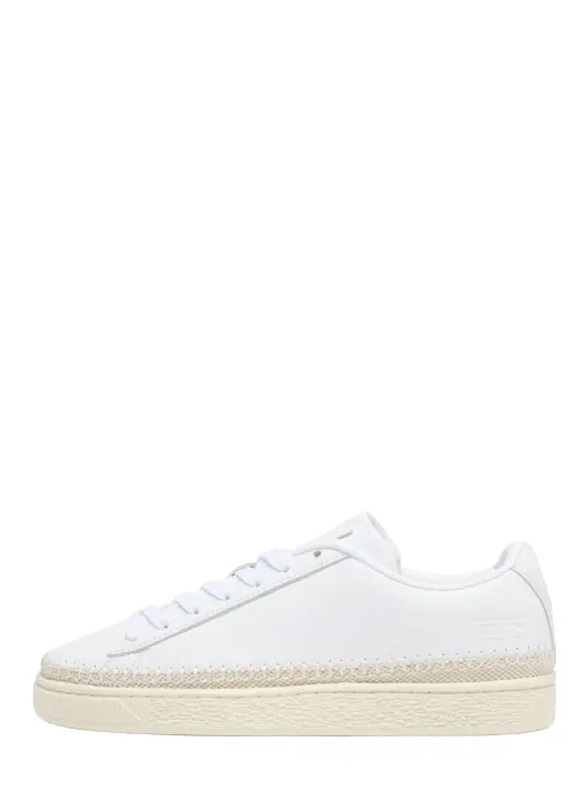 PUMA Basket Trim Sneakers - White-alpine Snow- Gold
