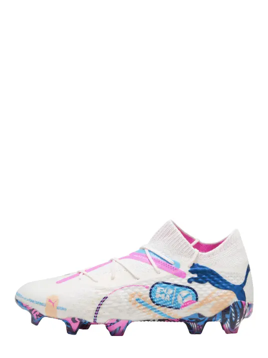 PUMA Future 7 Ultimate Soccer Cleats - White-luminous Blue-poison Pink-fizzy Me