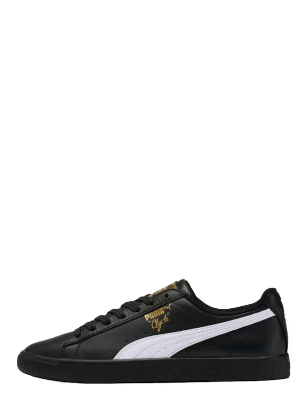 PUMA Clyde Core Foil Sneakers - Black- White- Team Gold