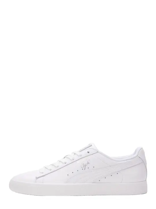 PUMA Clyde Core Foil Sneakers - White- Silver