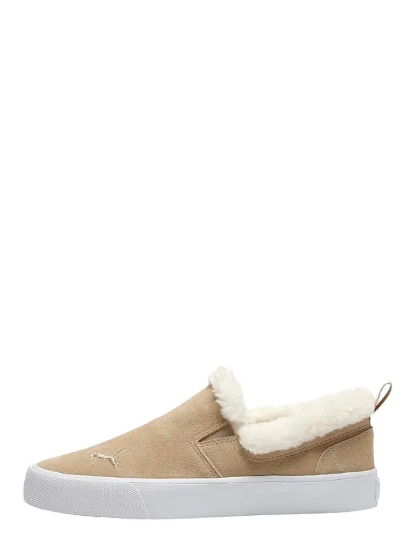 PUMA Bari Comfort Shearling Slip-on Sneakers - Beige
