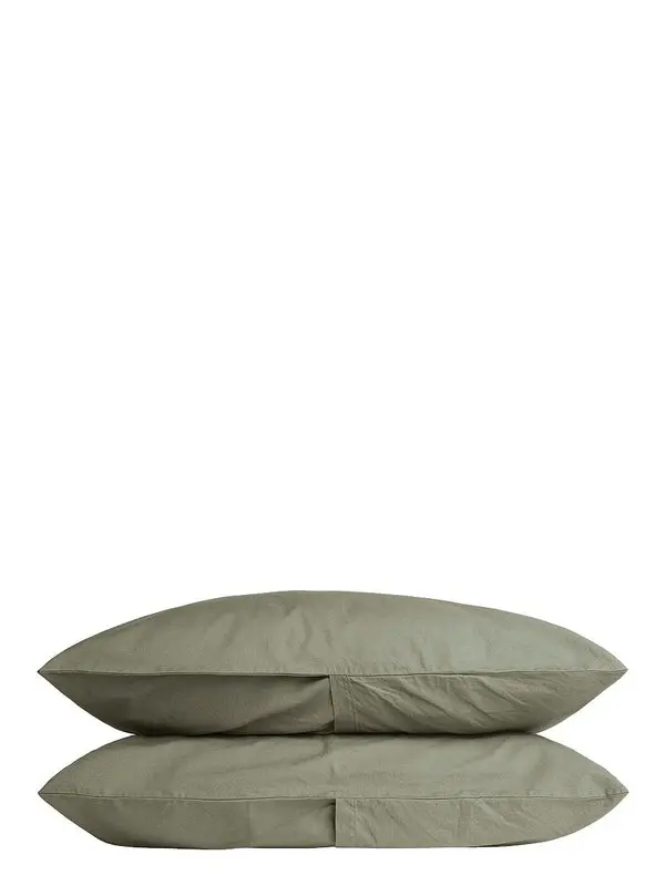 PARACHUTE Percale Pillowcase Set In Green - Moss