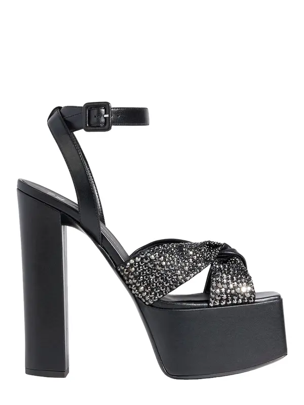 GIUSEPPE ZANOTTI Souree Crystal-embellished Platform Sandals - Black