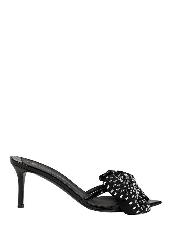 GIUSEPPE ZANOTTI Intriigo Alexandrine Embellished Mules - Black