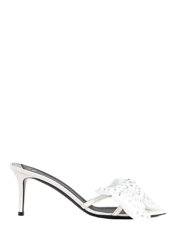 GIUSEPPE ZANOTTI Intriigo Alexandrine Embellished Mules - Off-white