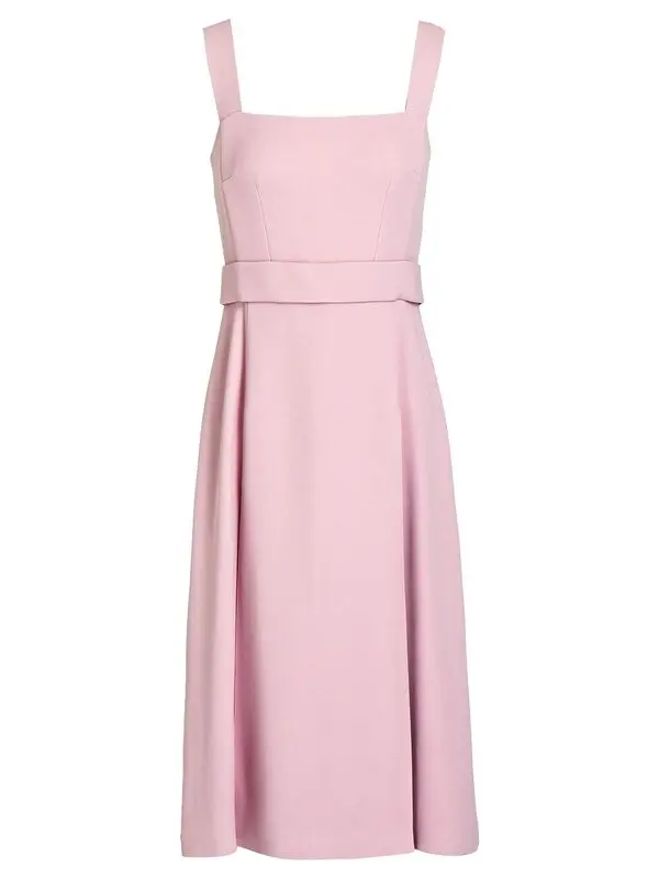 Dolce & Gabbana Belted Pleated Stretch-crepe Midi Dress - Baby Pink