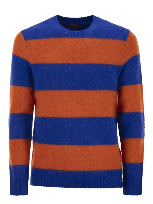 Polo Ralph Lauren Striped Jersey With Suede Patches - Blue/orange